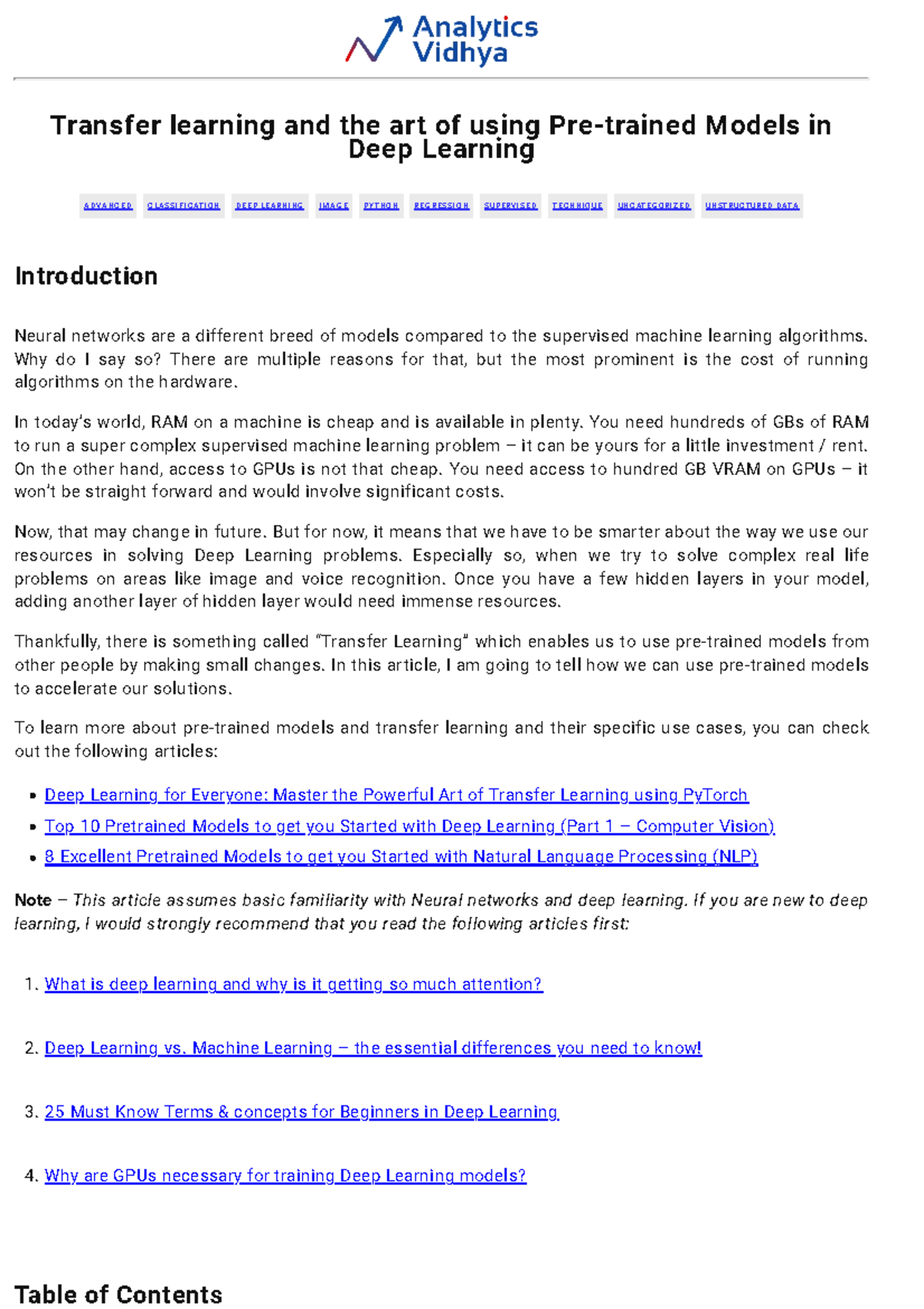 Transfer learning the art of fine tuning a pre trained model ...