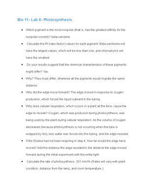 Lab 3 Questions - lab answers - Lab 3: Cell Structure and Function Pre-lab Questions This lab ...