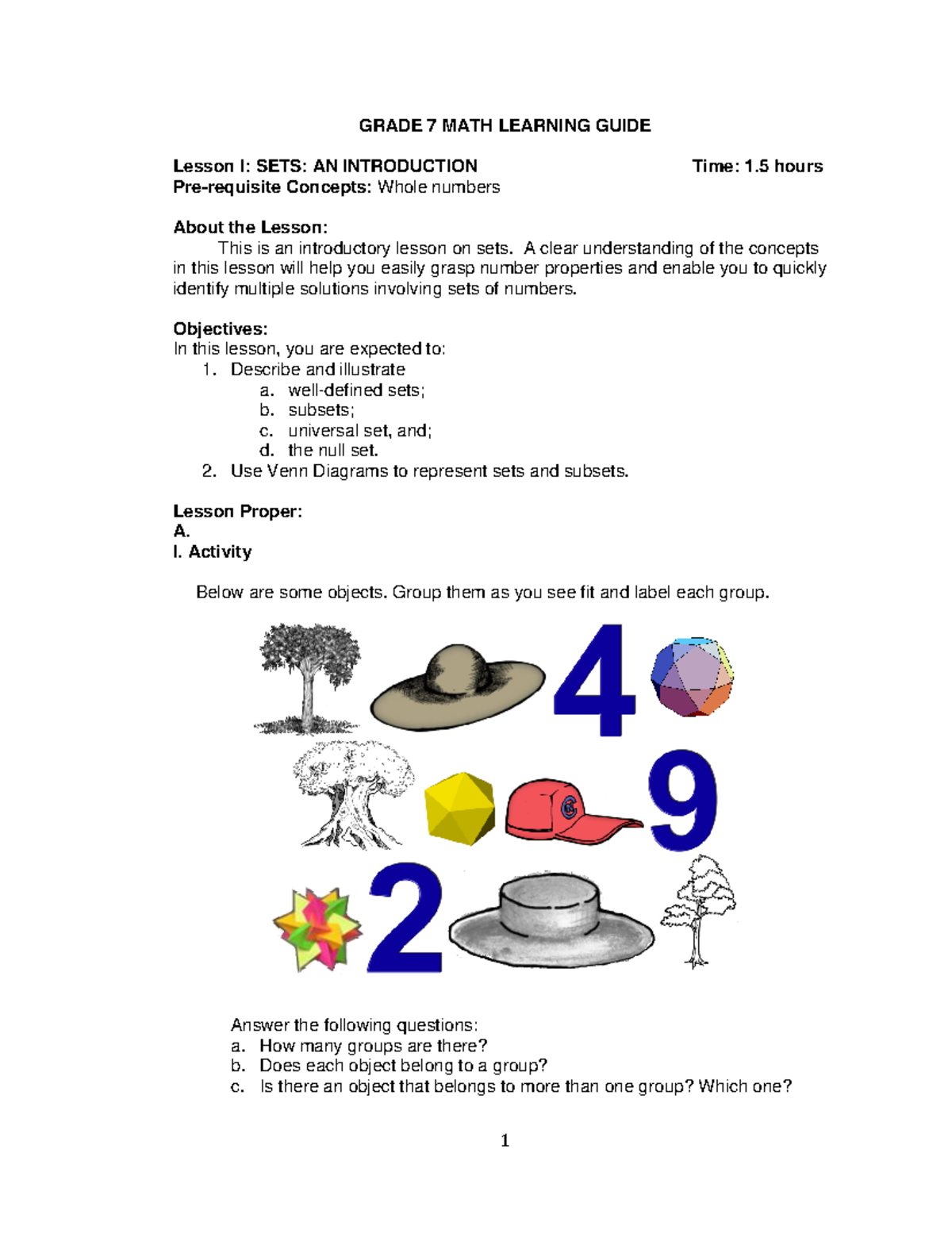 Math 7 Learners materials Quarter 1- SY:2020-2021 - GRADE 7 MATH ...
