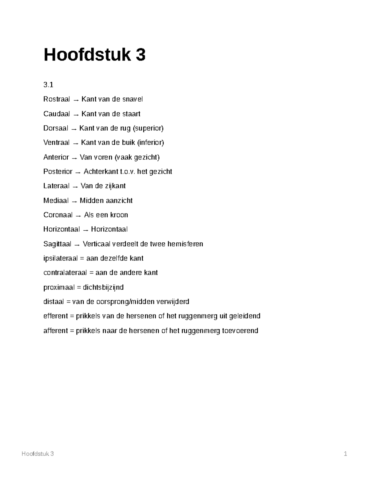 Hoofdstuk 3 intro PB - Hoofdstuk 3 3. Rostraal → Kant van de snavel ...