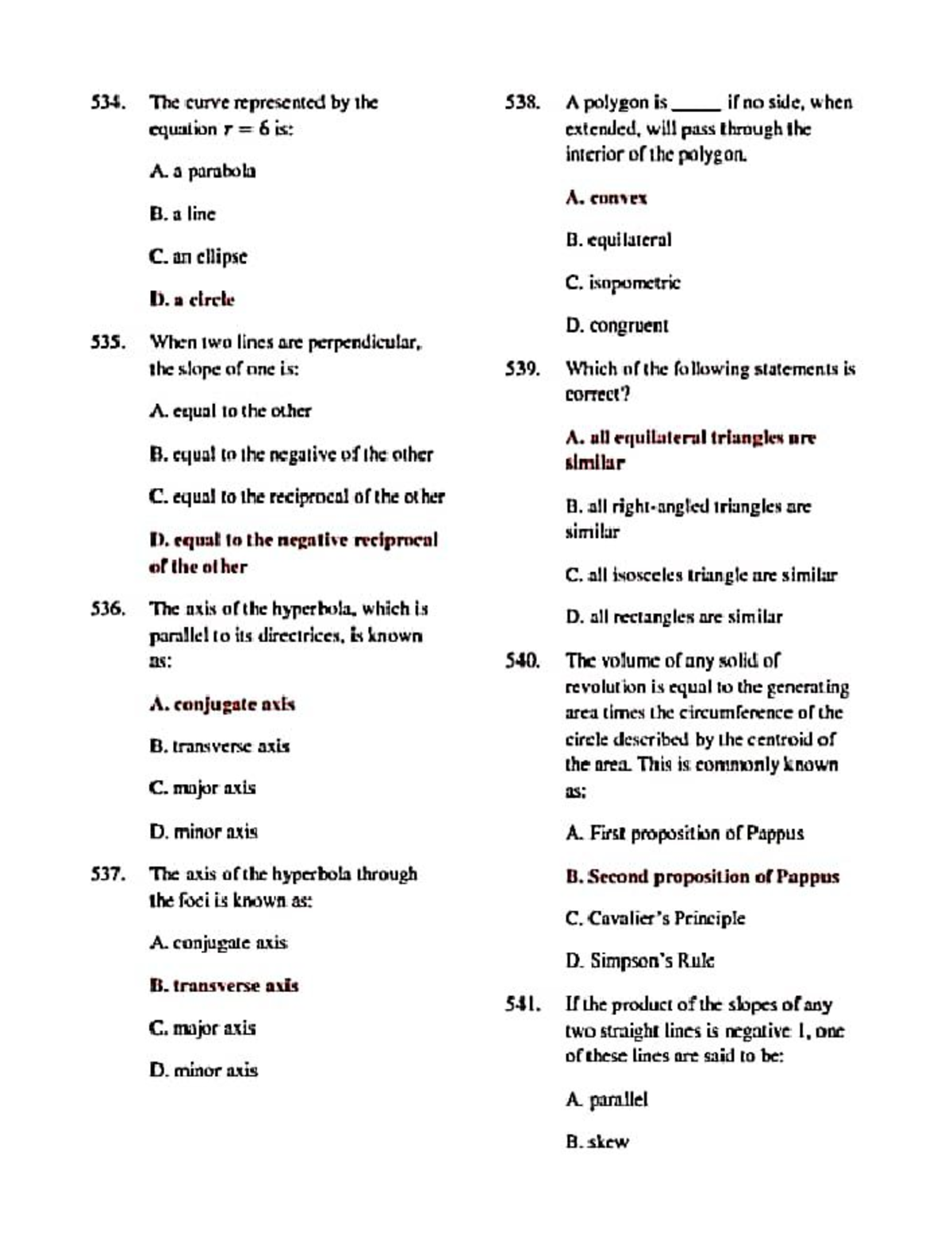 MATH854 40 - Hxjd - 534. The curve represented the 538. A polygon is if ...