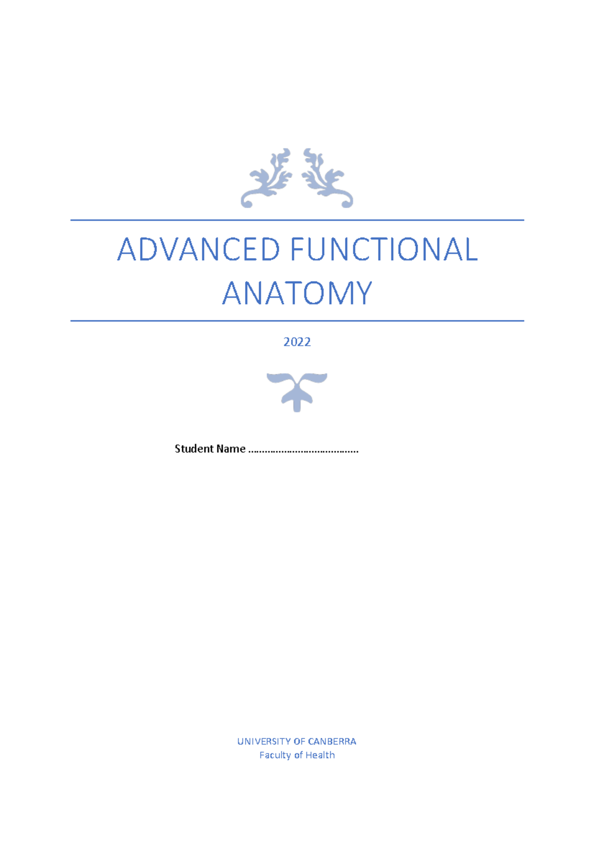 AFA Lab Book 2022 - Advanced functional anatomy lab book - ADVANCED ...