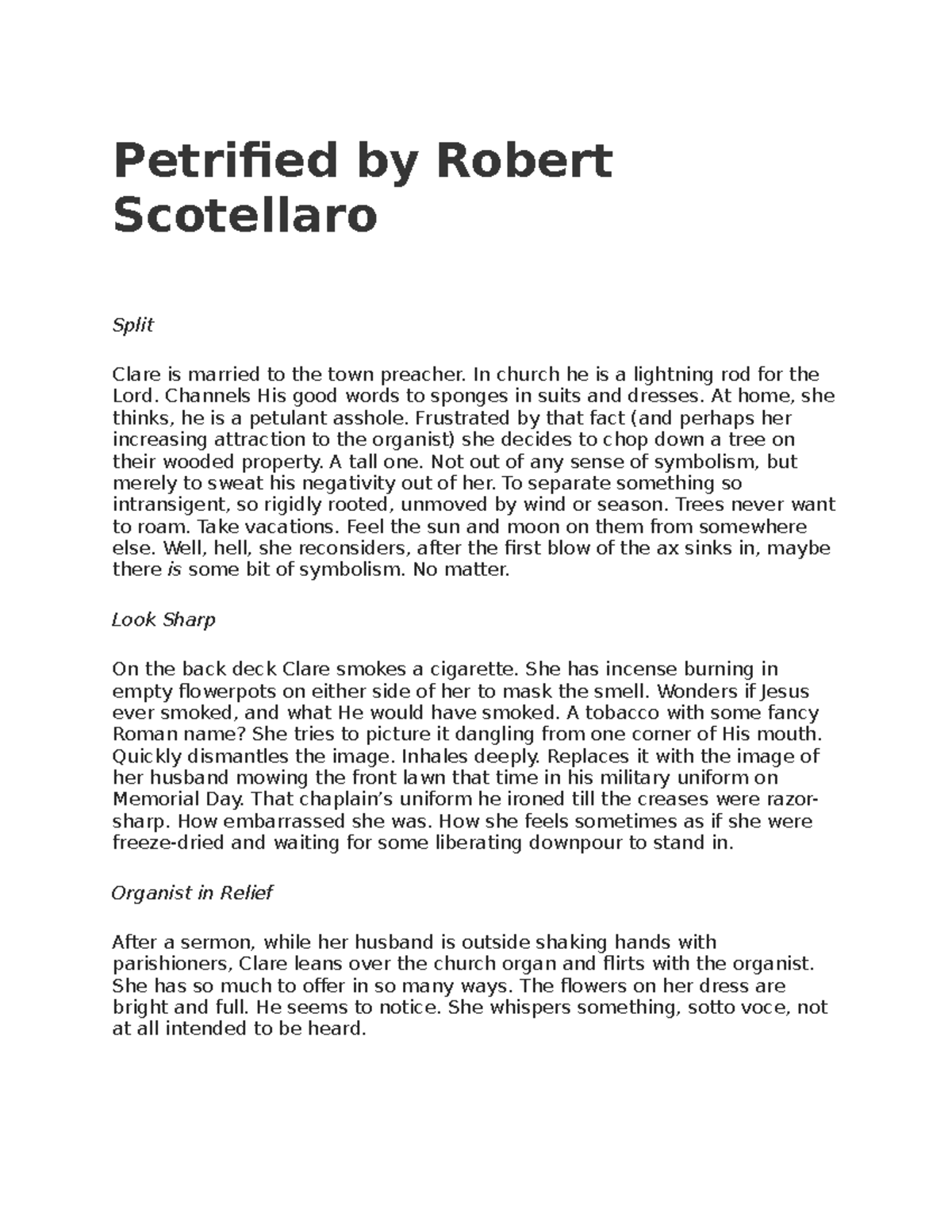 Petrified by Robert Scotellaro - Petrified by Robert Scotellaro Split ...