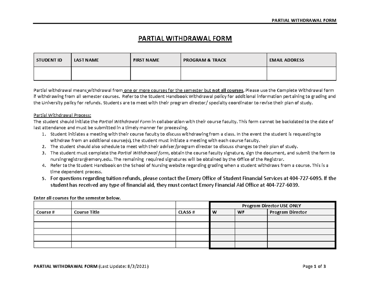 61117 b816aad8d6904bc1460 Partial Withdrawal Request - PARTIAL WITHDRAWAL FORM PARTIAL ...
