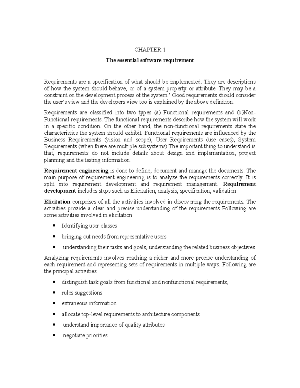 Cpsc541 Assignment 1 Summary Software Requirements Chapter 1 The Essential Software