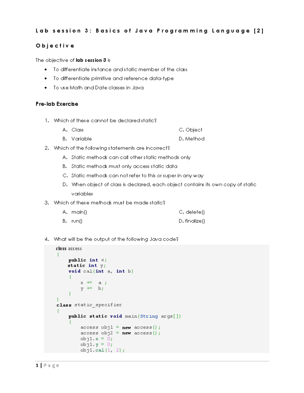 OOP Lab session 3 - Distributed System Programming - L a b s e s s i o ...