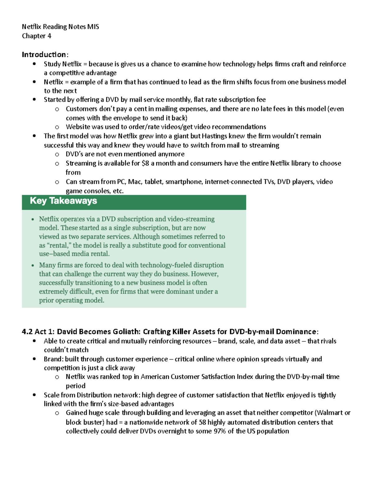Netflix Reading Notes MIS - Netflix Reading Notes MIS Chapter 4 ...