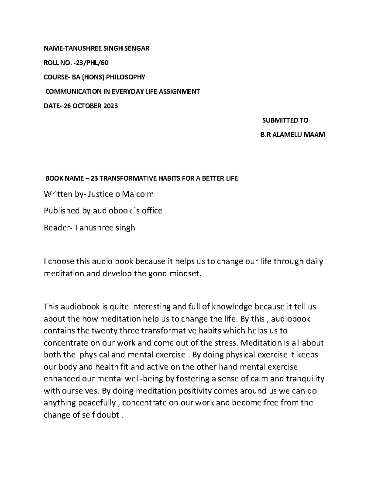 NAME- Tanushree Singh Sengar Assignment - NAME-TANUSHREE SINGH SENGAR ...