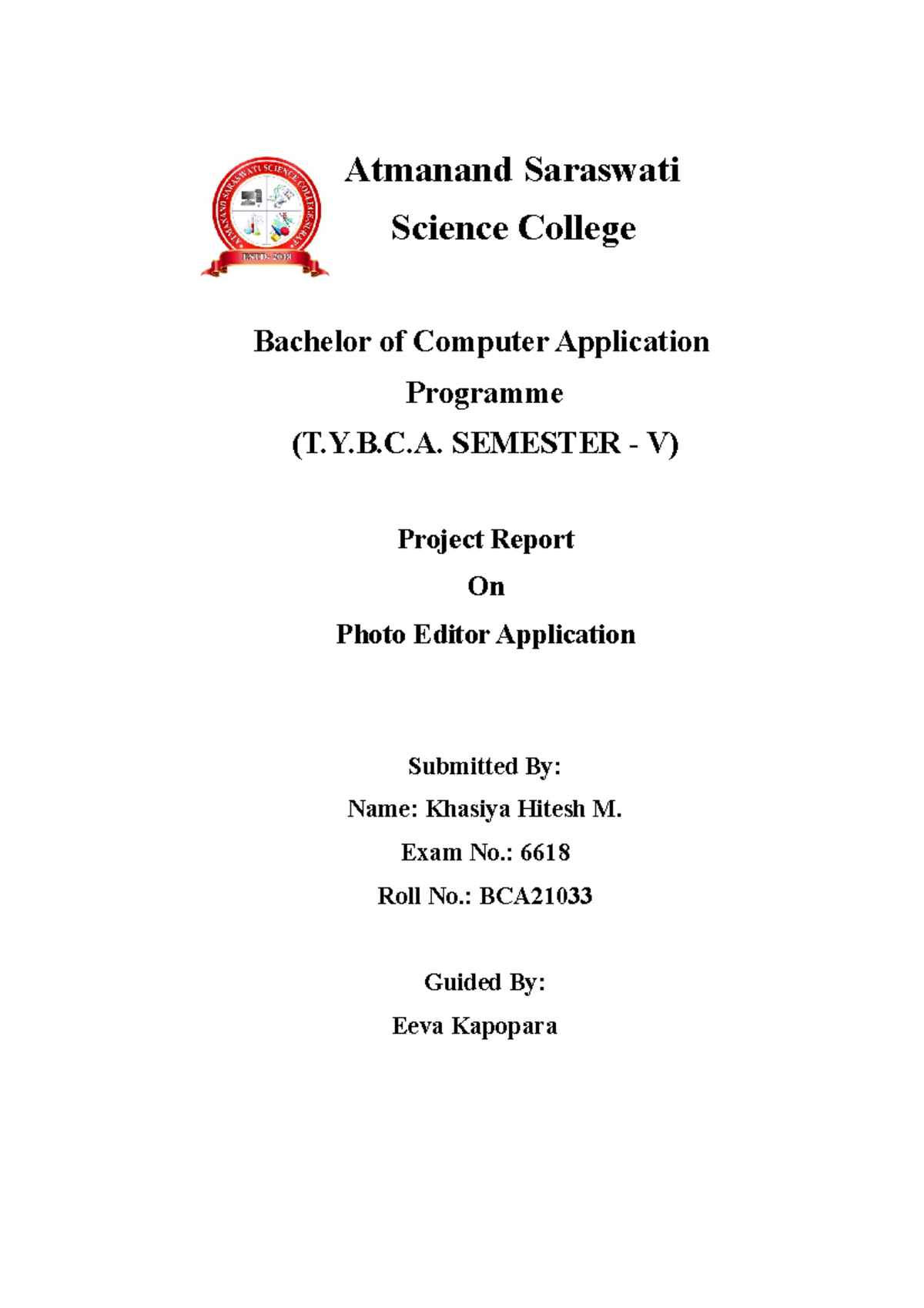 Project Documentation Formatvdsvvzx Atmanand Saraswati Science