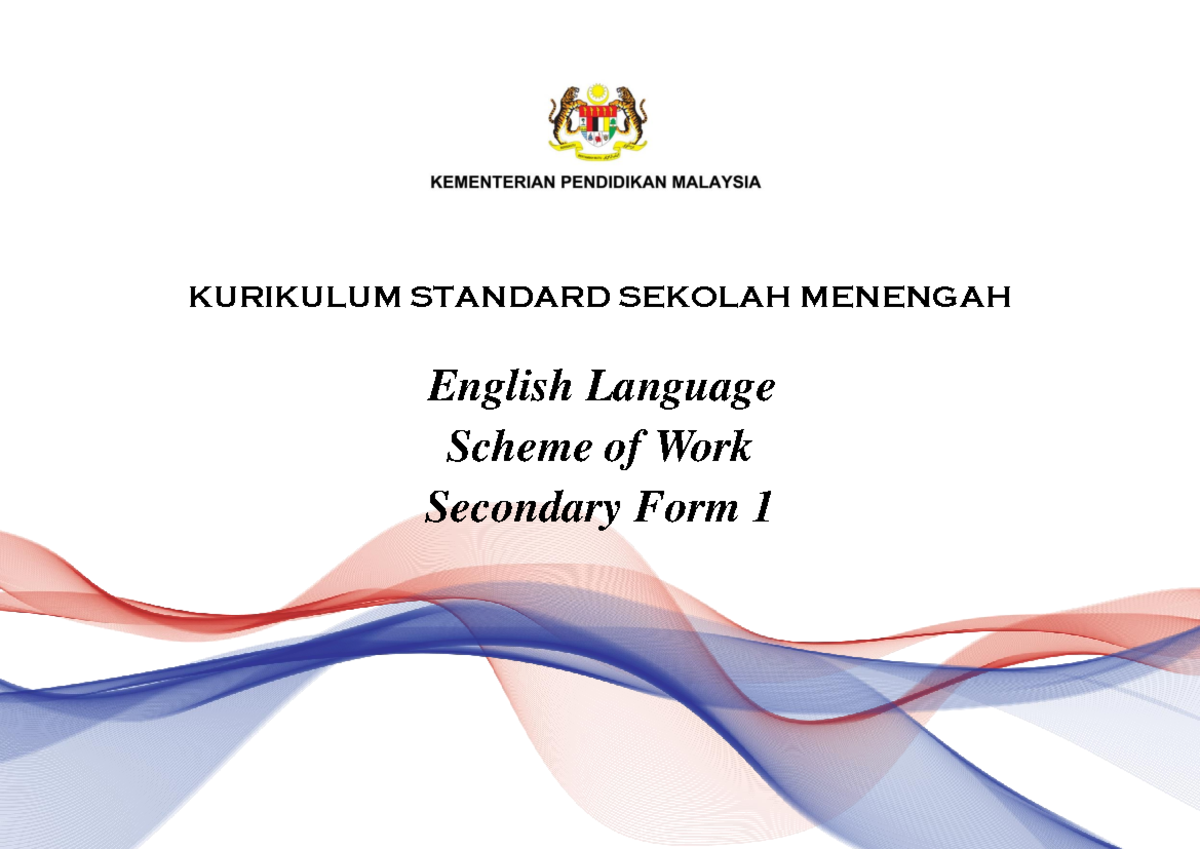 SOW FORM 1 - KSSM SOW - KURIKULUM STANDARD SEKOLAH MENENGAH English ...