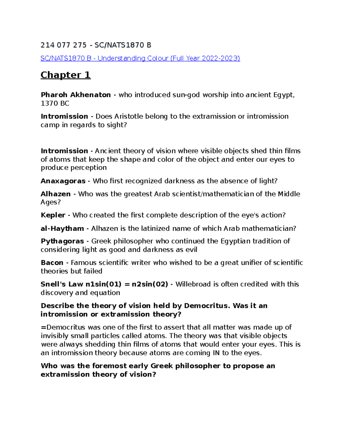 Chapter 1 - summarize the history of t development of colour systems ...
