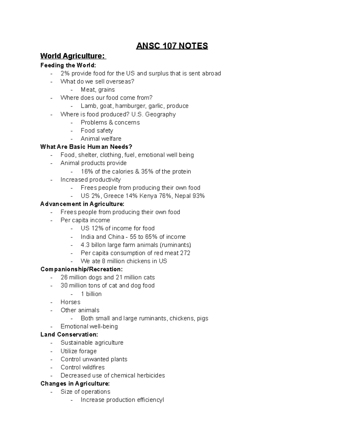 ANSC 107 Notes - asynchronous course, Dr. Alice Brandao - ANSC 107 ...