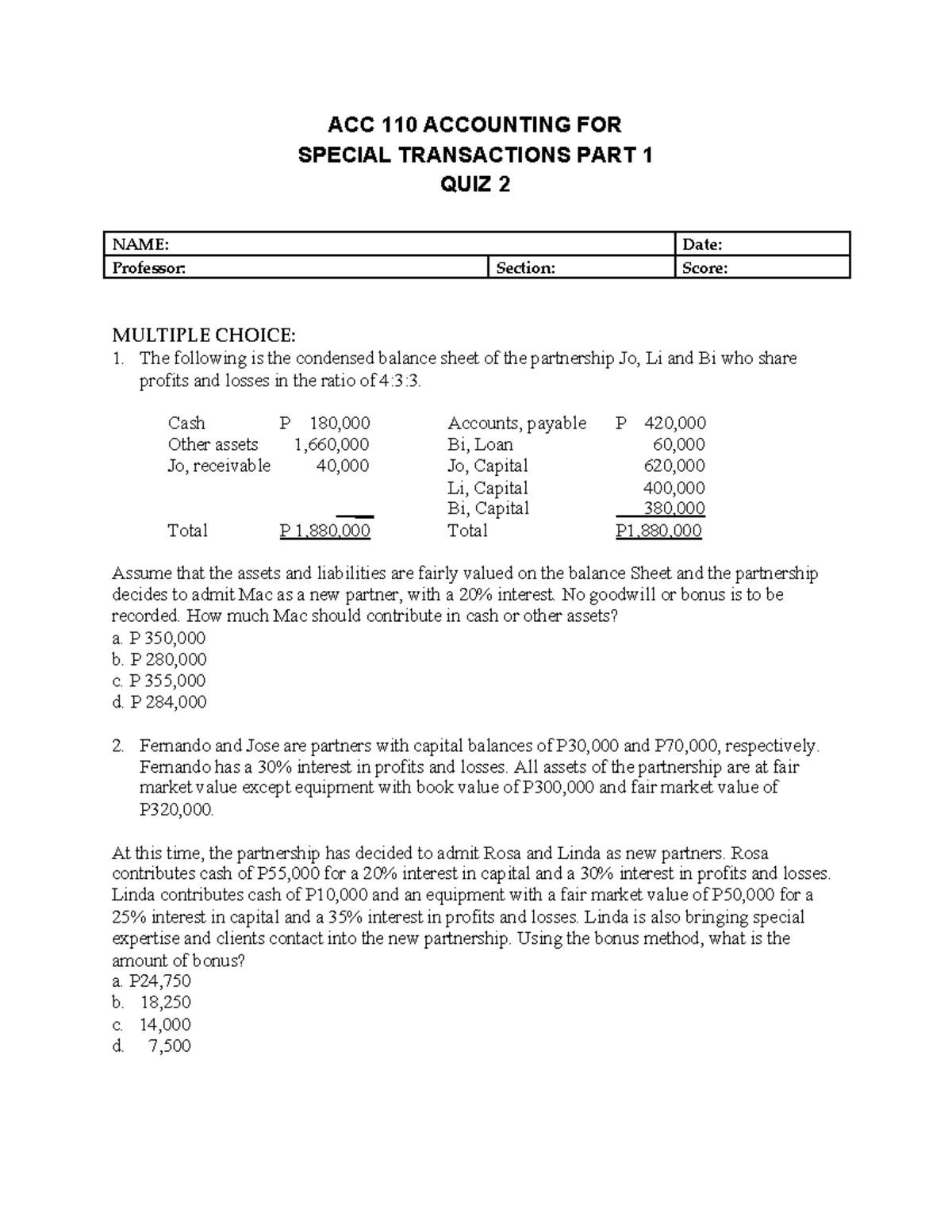 ACC110 P1 Quiz-2 Questions Partnership-Dissolution-and-Liquidation ...