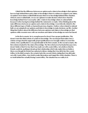 2.4 faith and reason - discussion question - Cade Brouyette Dr. Burson ...