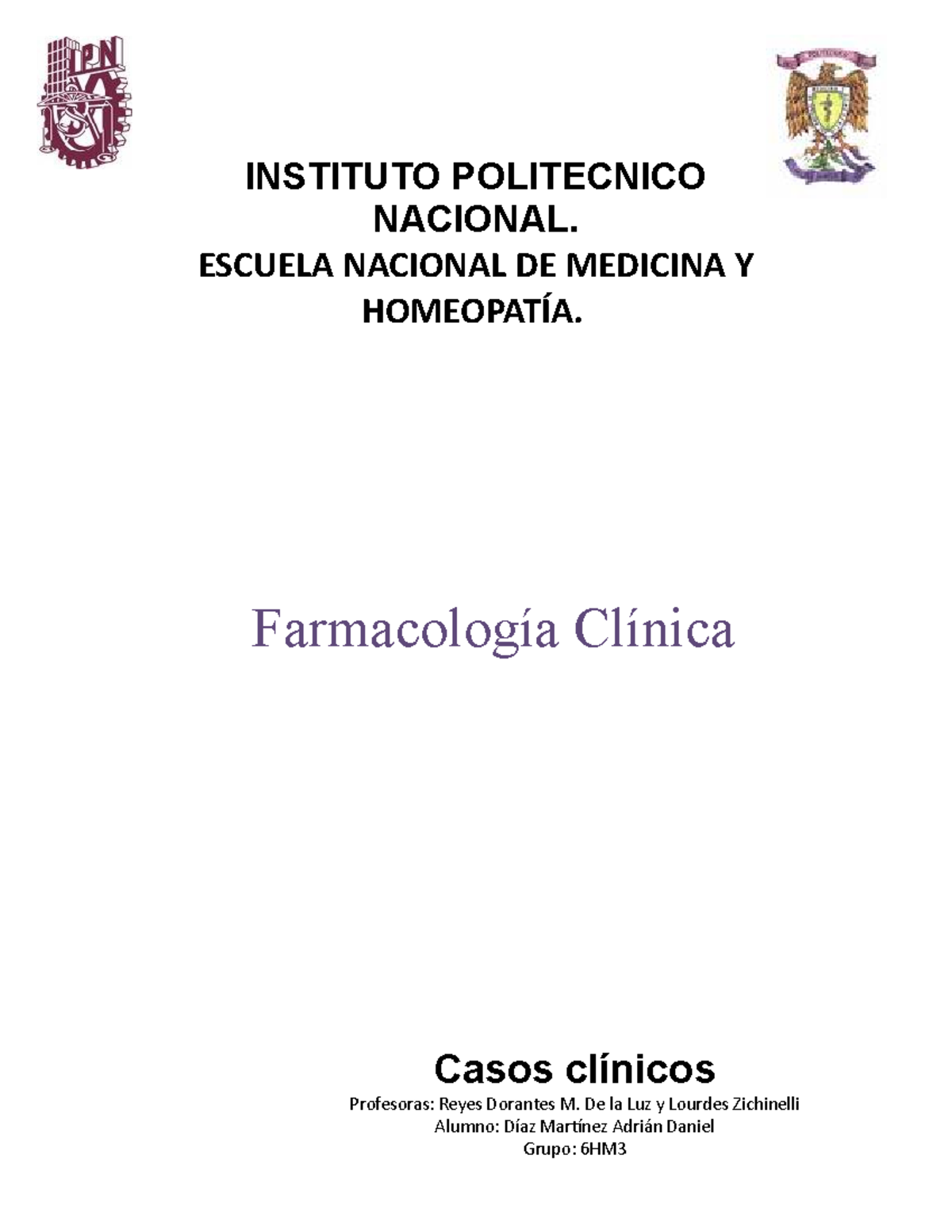 Casos Clinicos 30 - Casos clínicos Profesoras: Reyes Dorantes M. De la ...