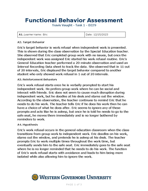 Task 1 Part C - Task 1 part c - Task 1 Part C Management Strategies for Academic and Social ...