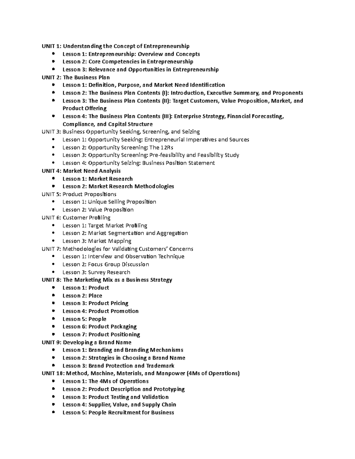 Entrep Lessons - hey - UNIT 1: Understanding the Concept of ...