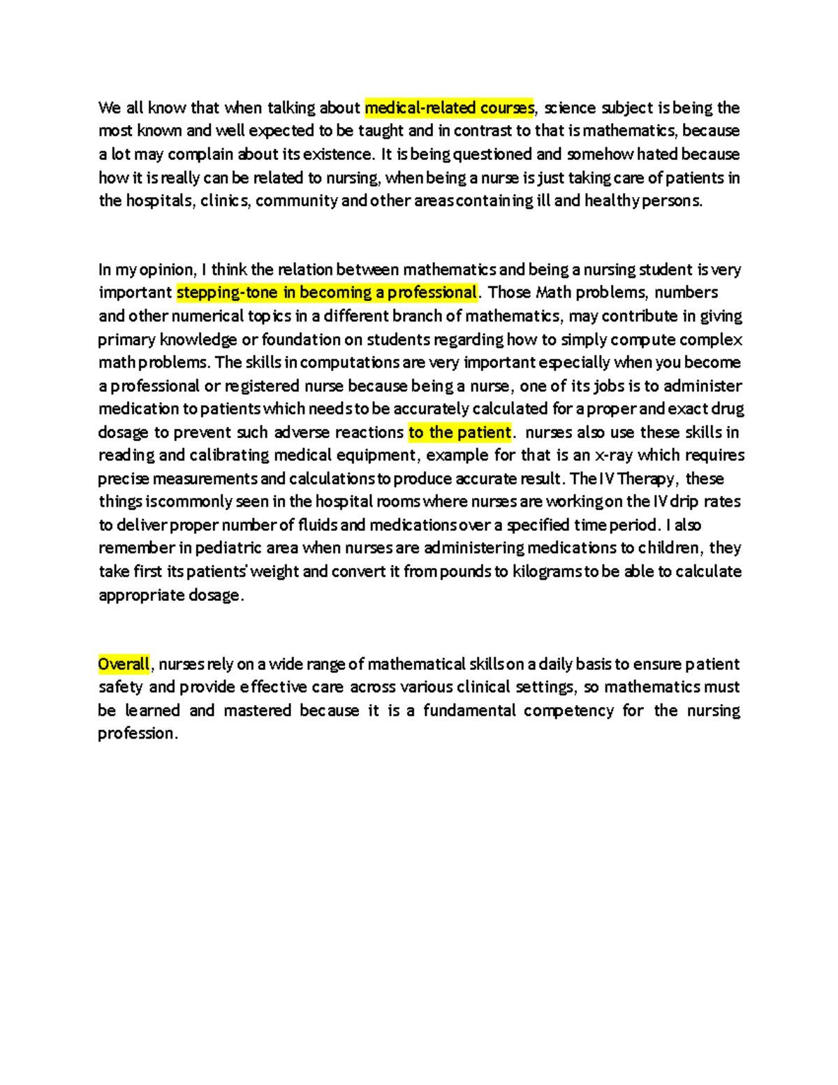 MMW Assignment revise - reading material - We all know that when ...