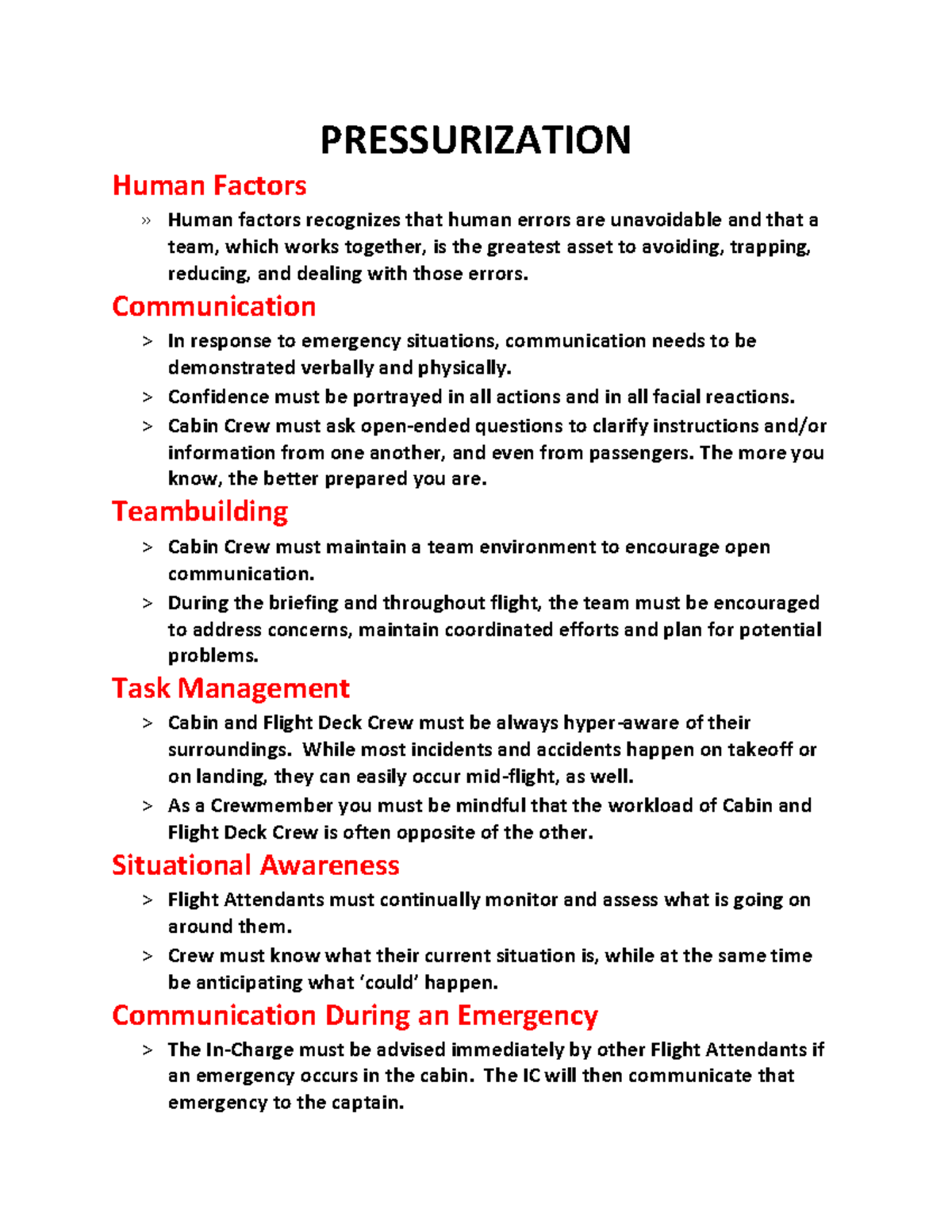 Pressurization Notes - PRESSURIZATION Human Factors » Human factors ...