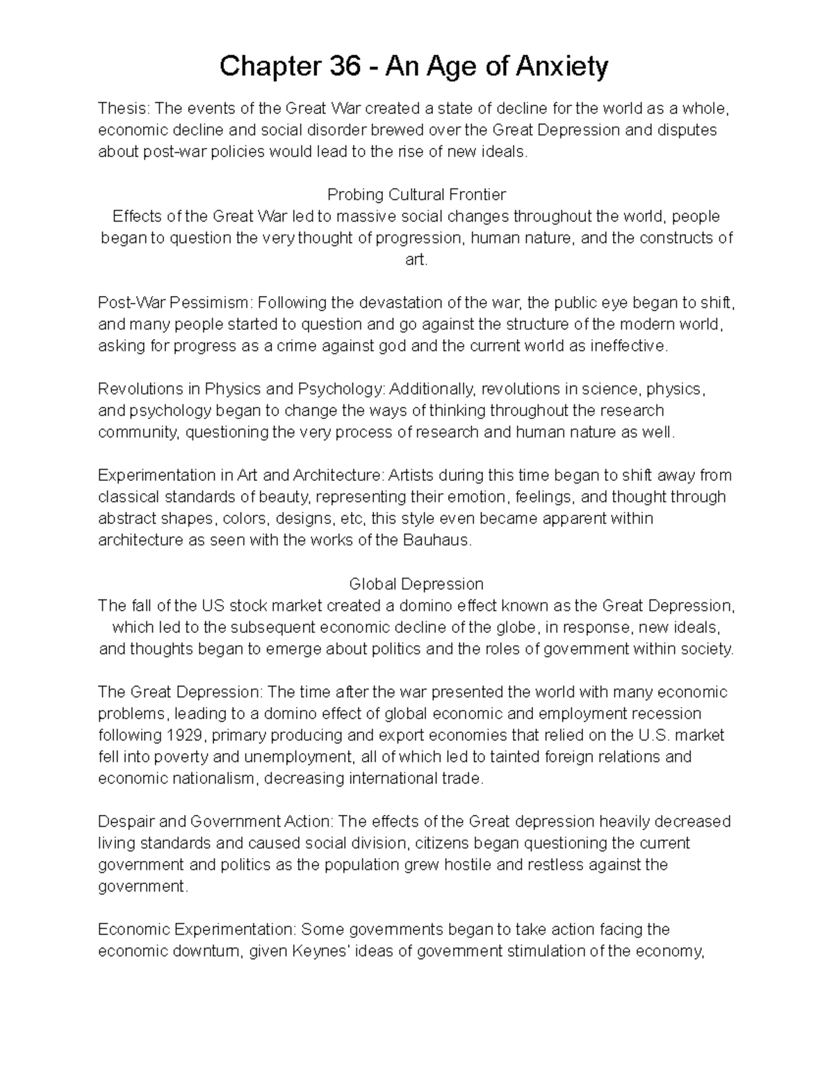 Ch36nts - dfg - Chapter 36 - An Age of Anxiety Thesis: The events of ...