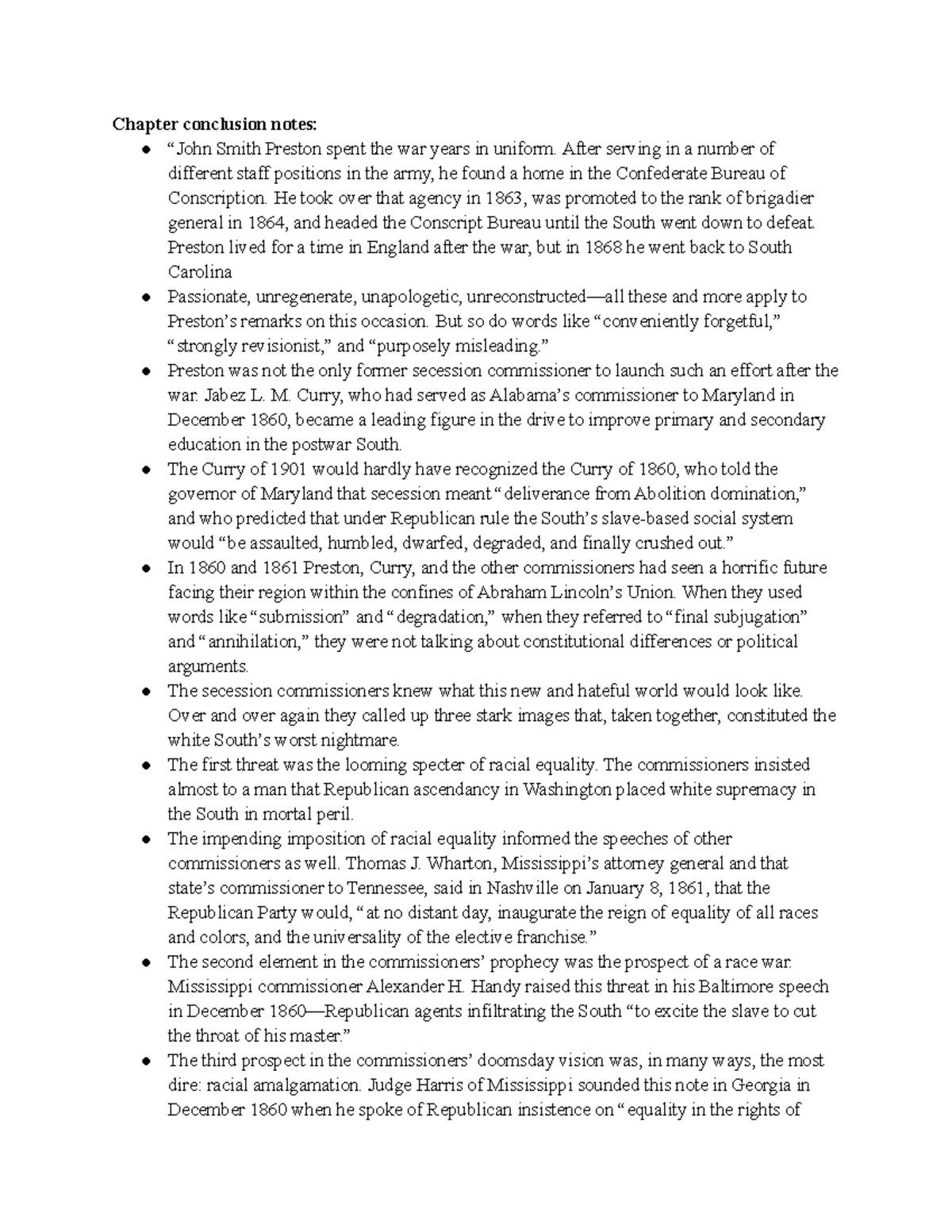 HIUS420 (DEW) conclusion notes - Chapter conclusion notes: “John Smith ...