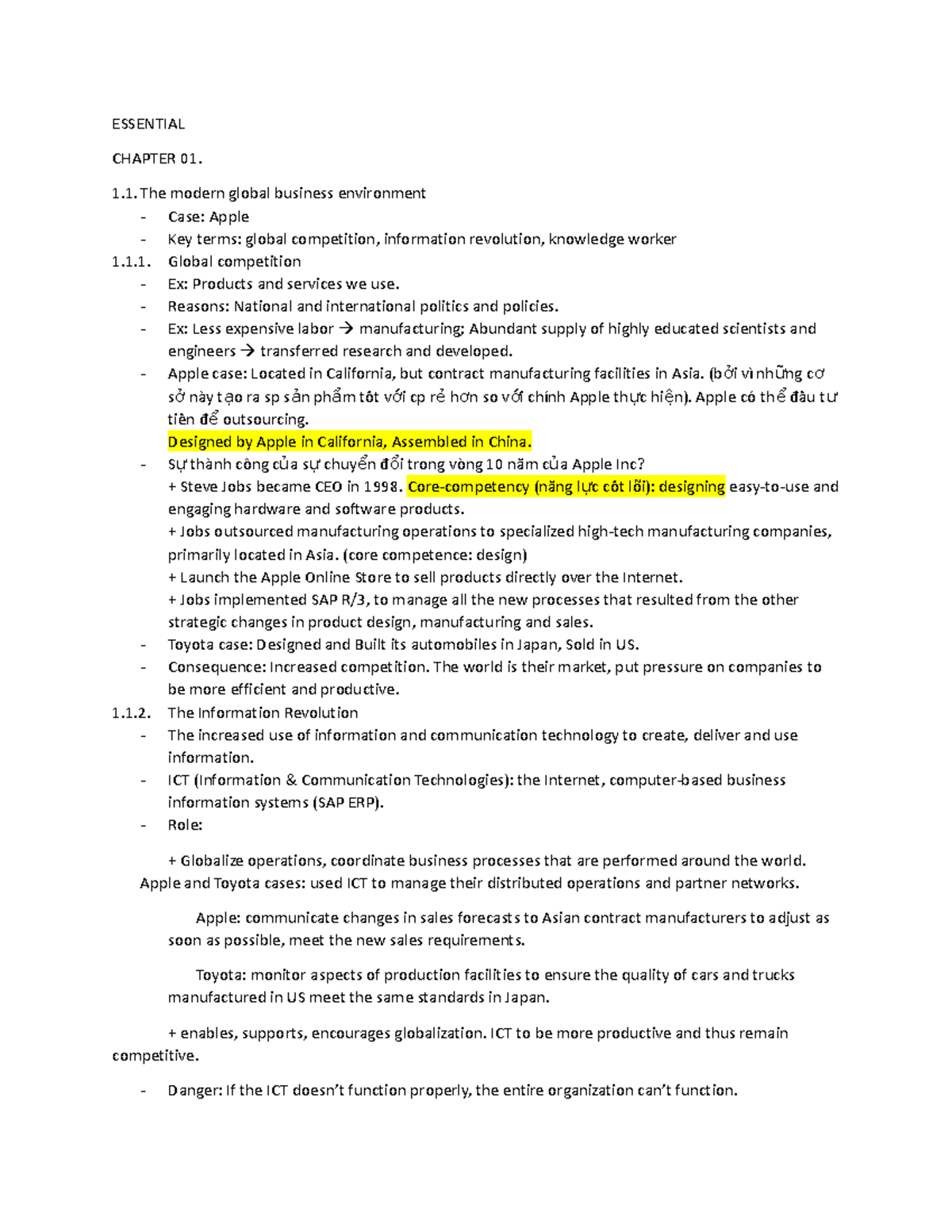 C12 - chapter 1 2 bis - ESSENTIAL CHAPTER 01. The modern global ...