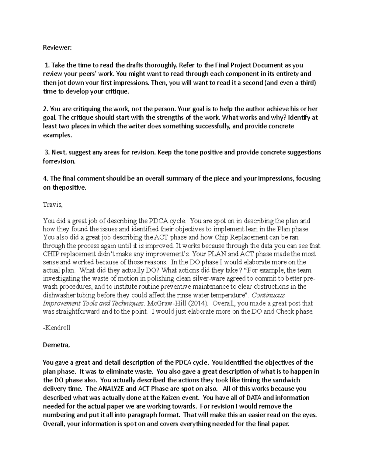 Reviewer - Course Work and Discussion Post - Reviewer: Take the time to ...