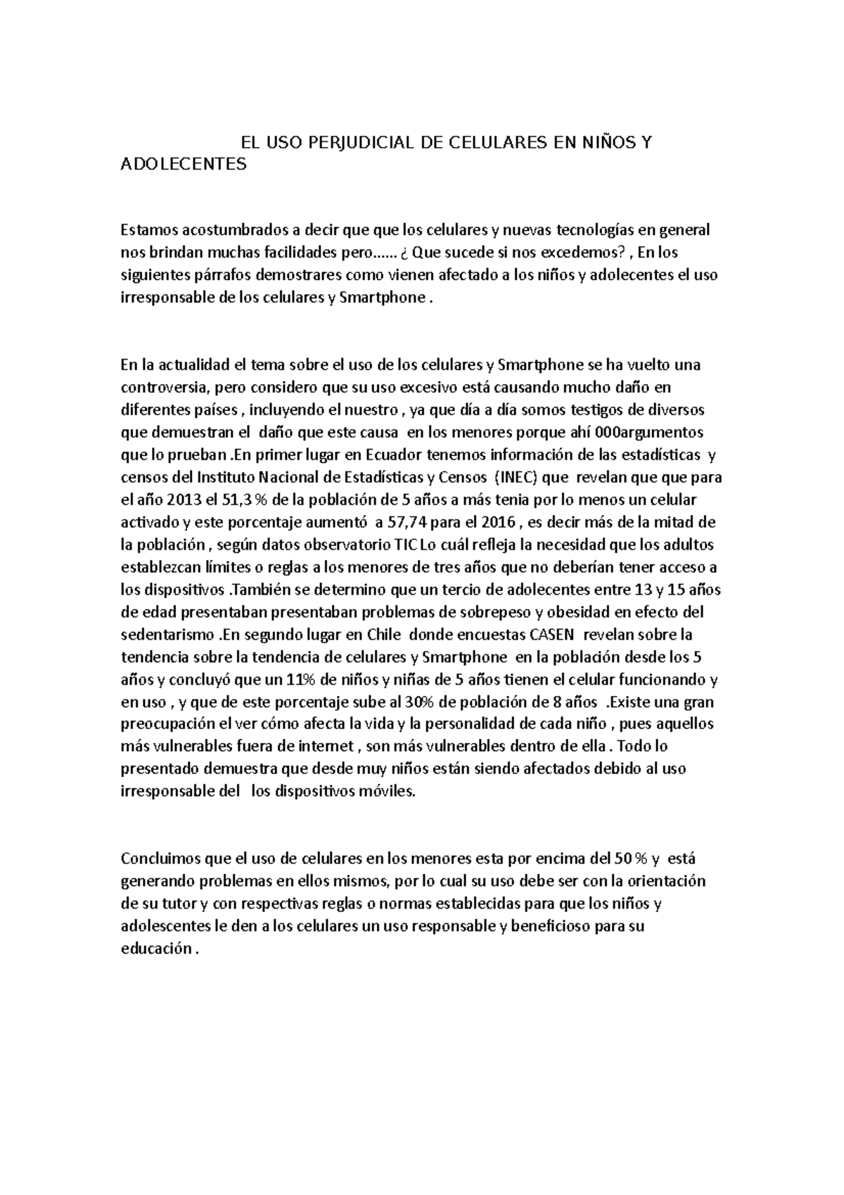 EL USO Perjudicial DE Celulares EN Niños Y Adolecentes - EL USO ...