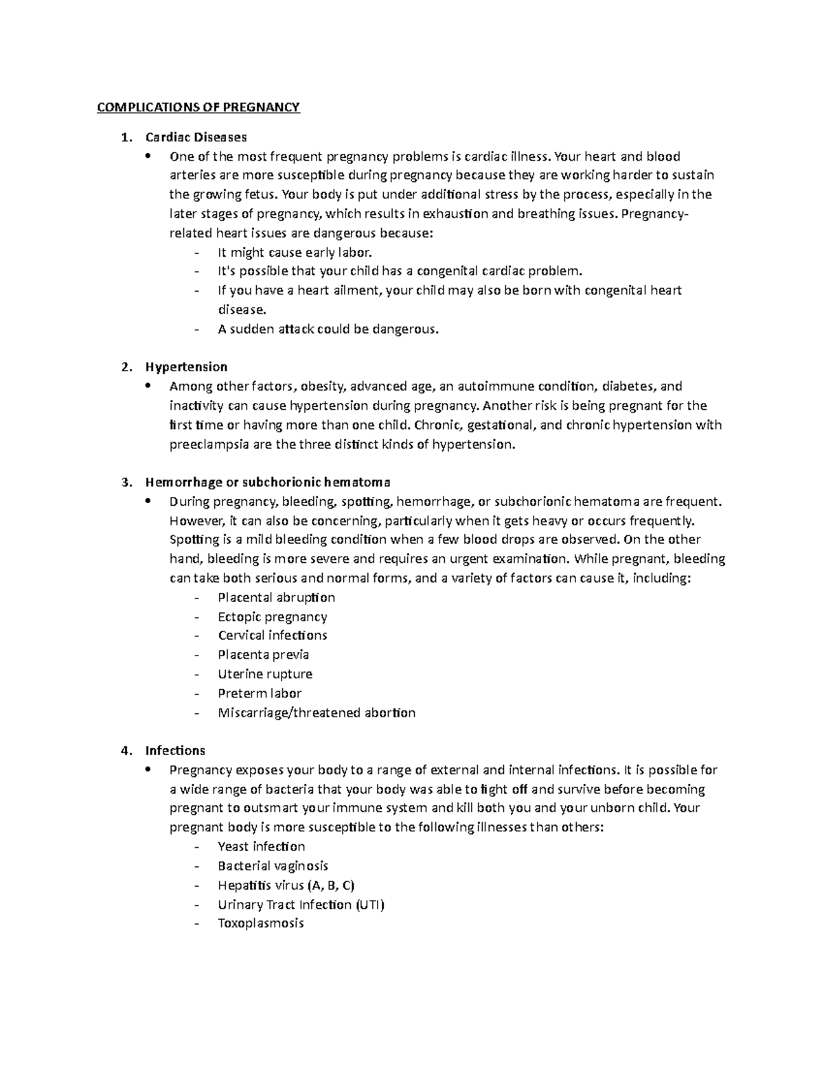 Complications OF Pregnancy - COMPLICATIONS OF PREGNANCY Cardiac ...