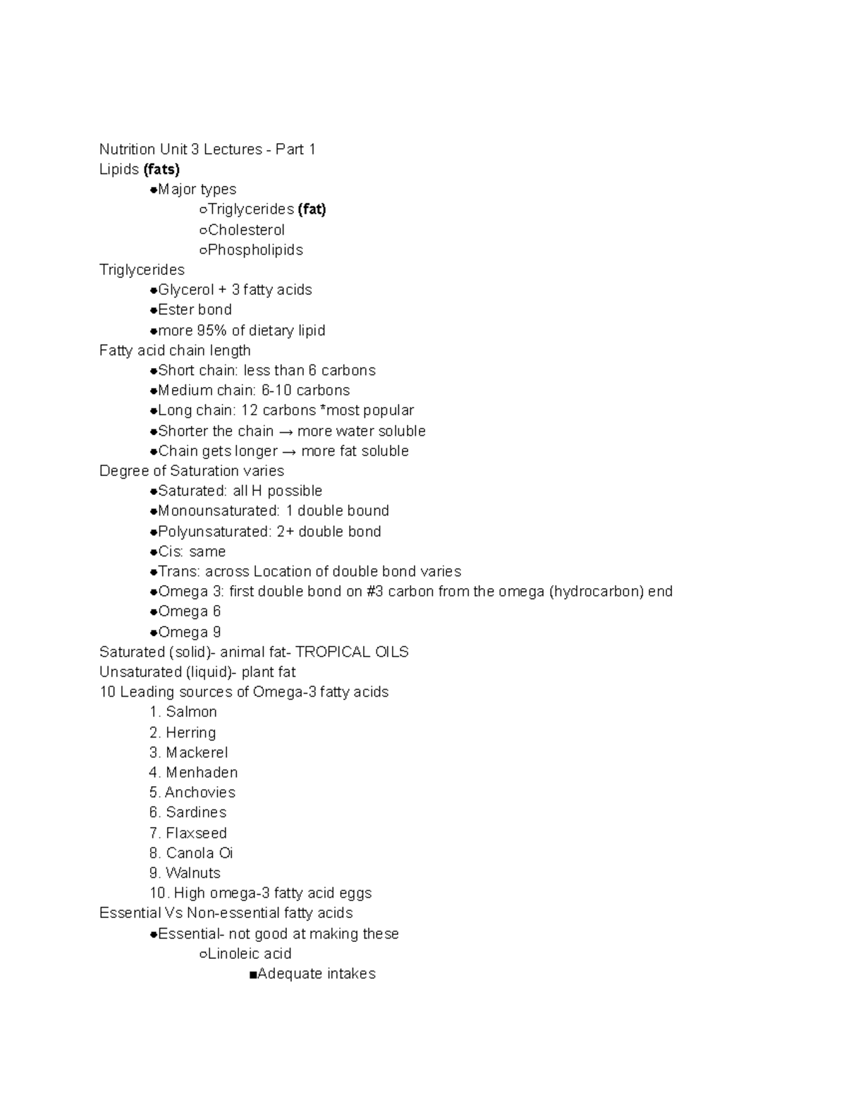 NUTR 201- exam 3 - nutr 201- kern - Nutrition Unit 3 Lectures - Part 1 ...