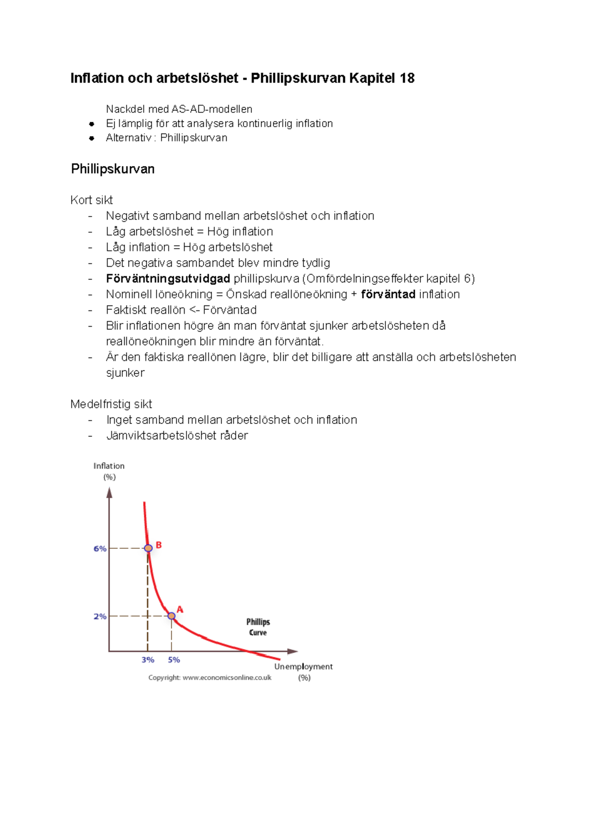 NEKA 12 Makroekonomi Kapitel 18 - Phillipskurvan - Inflation och ...