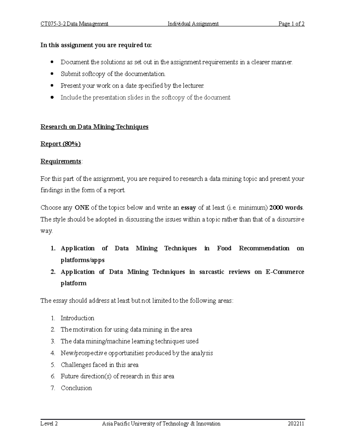 CT075-3-2-DTM - Individual Assignment Question - Part 2 - CT075-3-2 ...