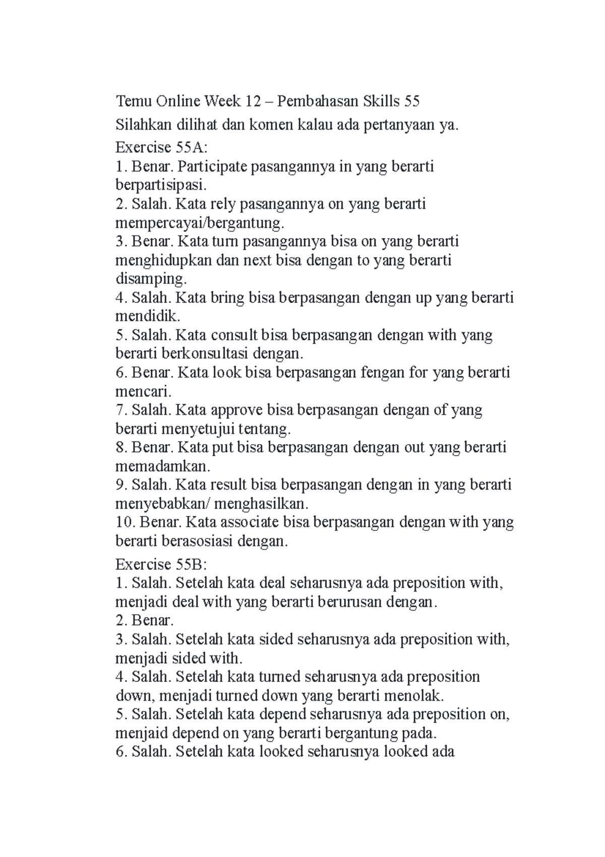 Pembahasan skills 55 part 1 - Temu Online Week 12 – Pembahasan Skills 55 Silahkan dilihat dan ...