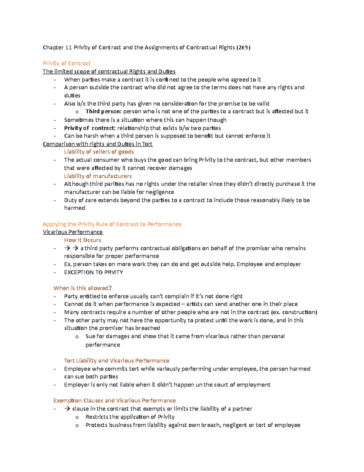 Chapter 11 Privity of Contract and the Assignments of Contractual ...