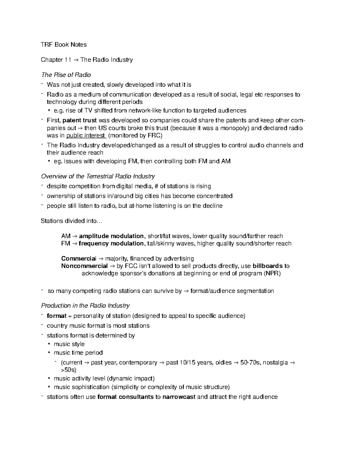 TRF Book notes - Summary Media Today - TRFBookNot es Chapt er11→ ...