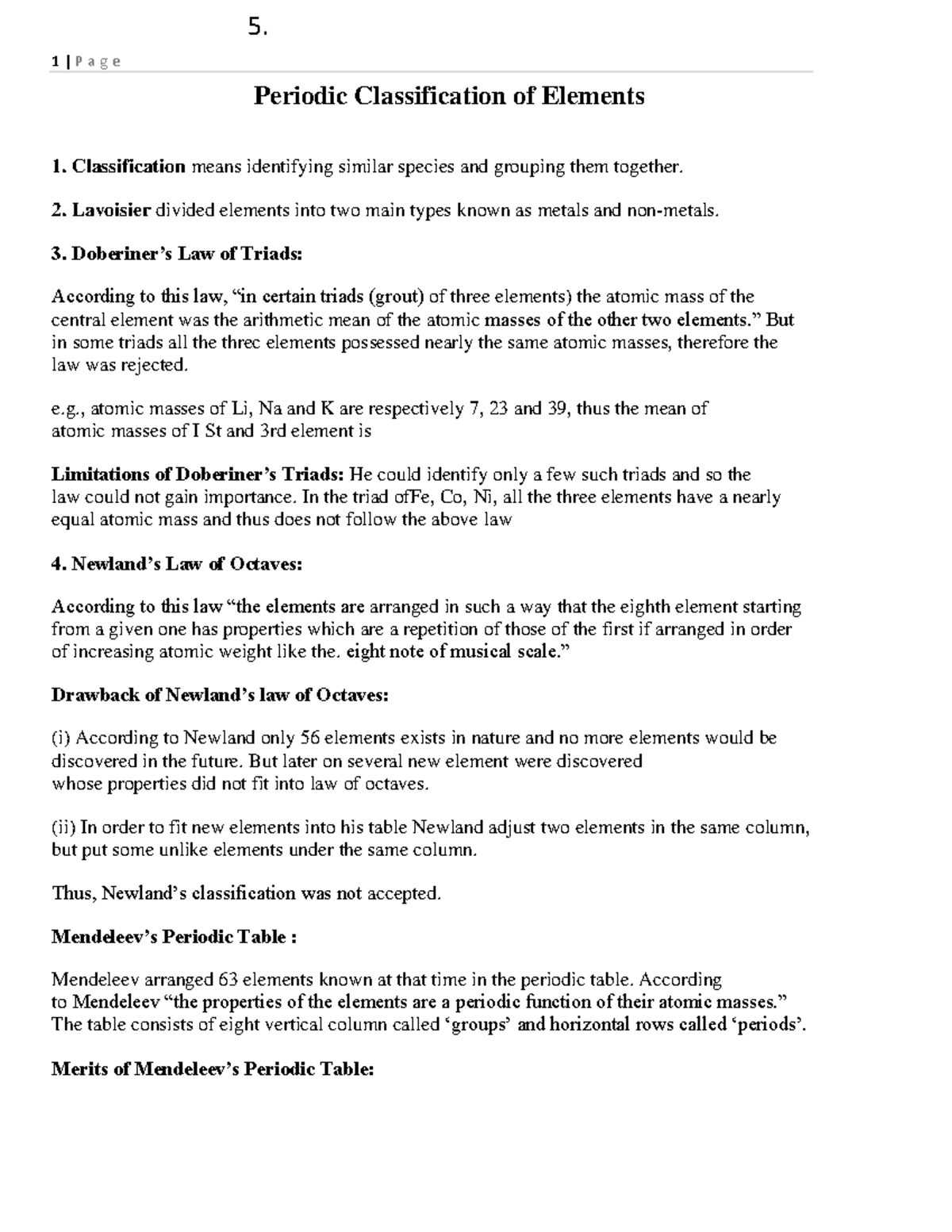 Periodic Classification of Element 10th std - Periodic Classification ...