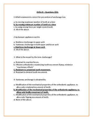 MCQ for periodontal - Questions and Answers Which characteristics are ...