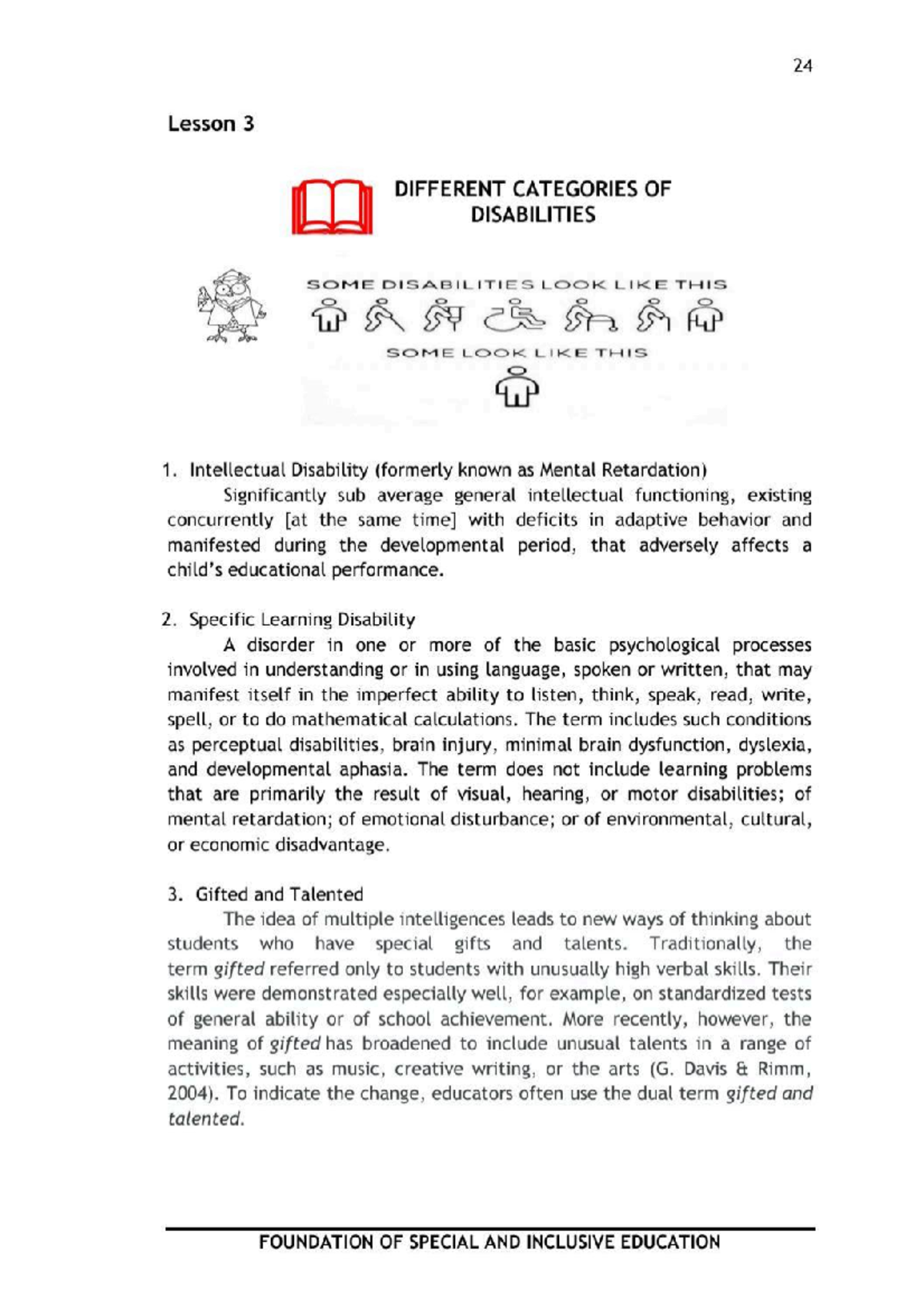 EDUC 102 M1L3 - Foundation of Special and Inckusive Education - BSEd Basic English - Studocu