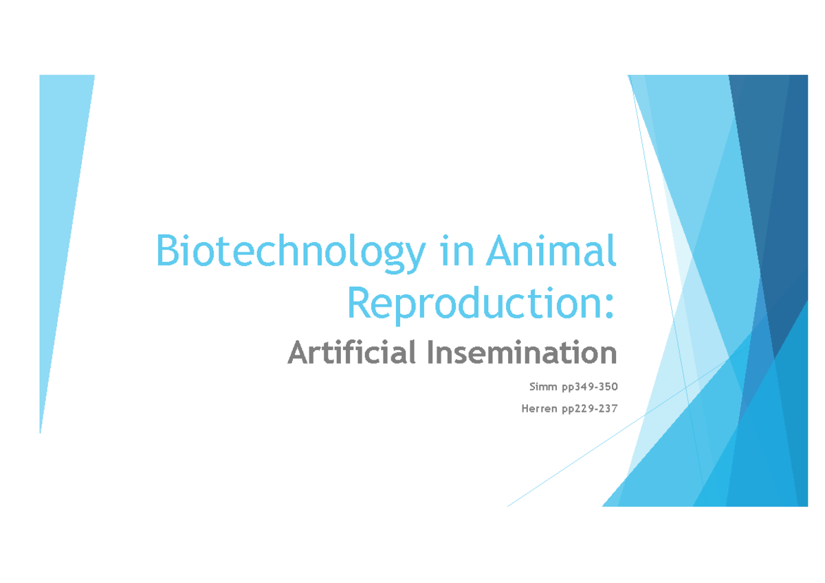 2 - Artificial Insemination - Biotechnology in Animal Reproduction ...
