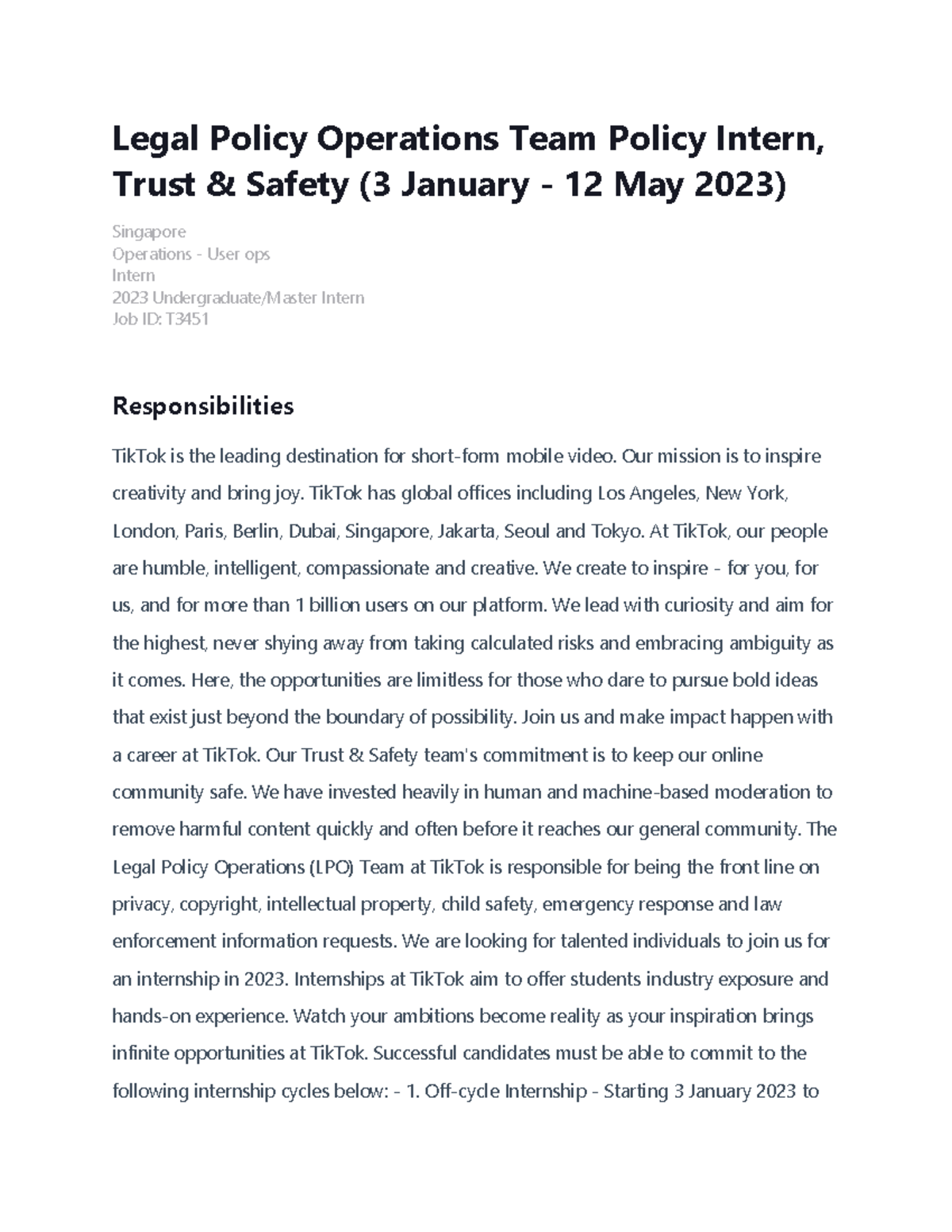 Document - A CASE - Legal Policy Operations Team Policy Intern, Trust ...