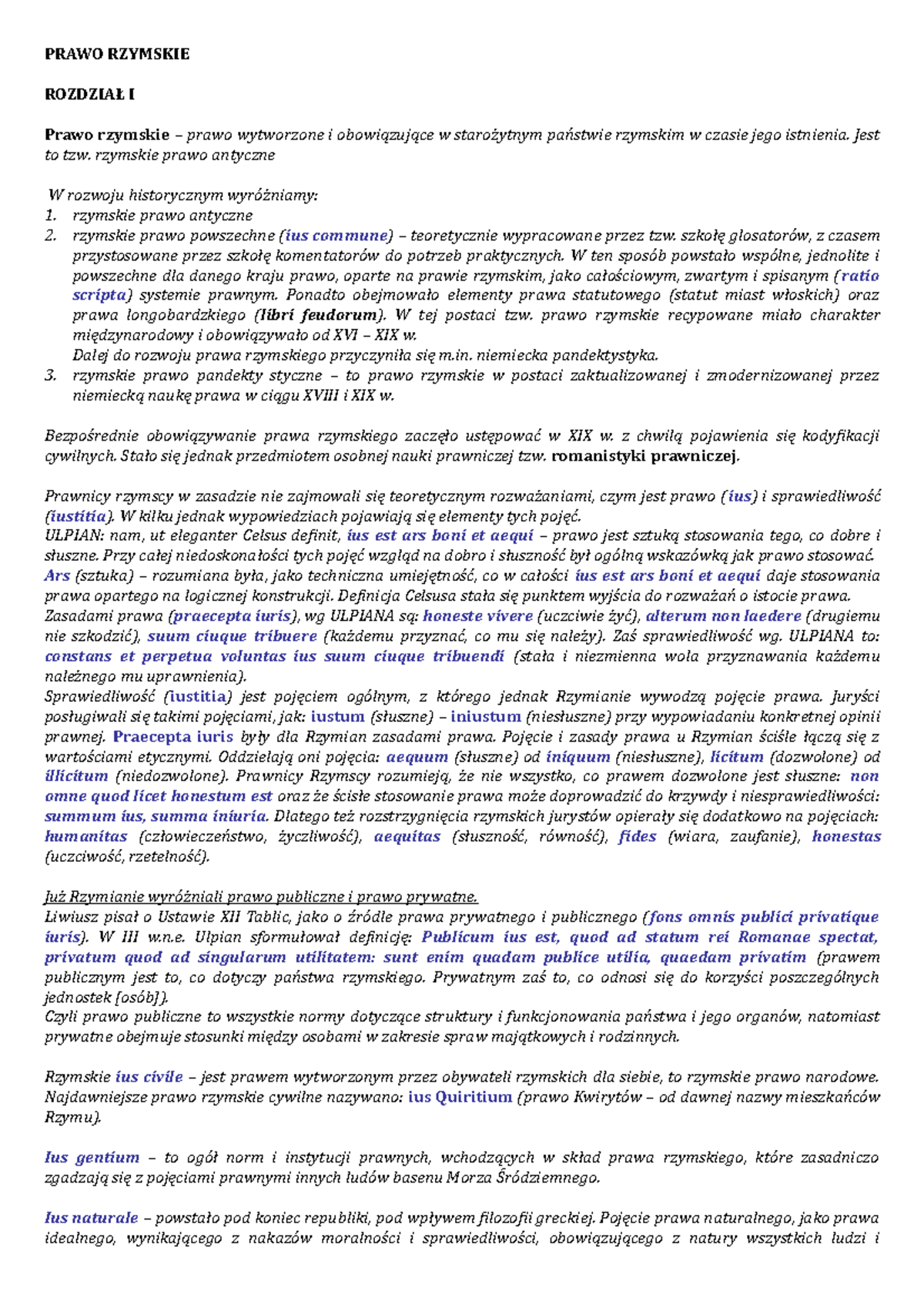 Rozdział I-III - prawo - PRAWO RZYMSKIE ROZDZIAŁ I Prawo rzymskie ...