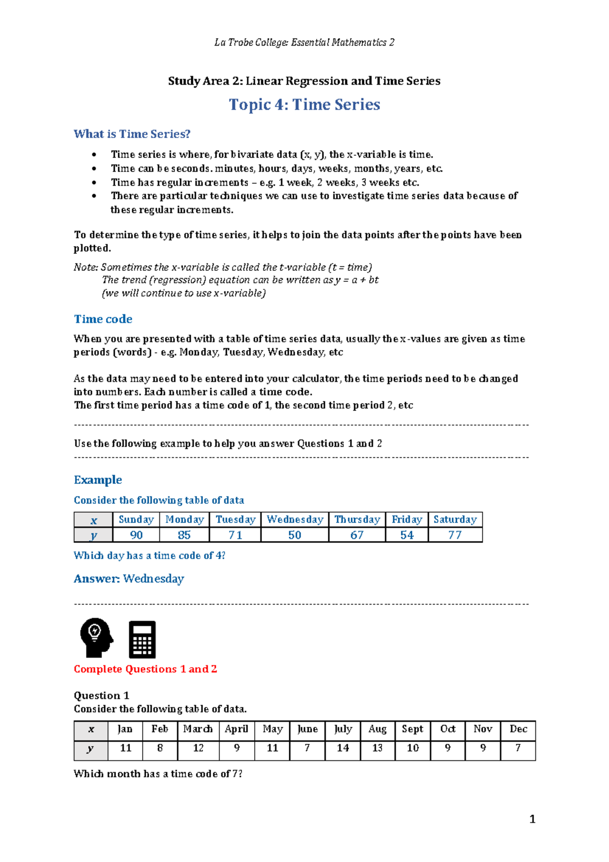 Topic 4 - Time Series - Philip Lawson - Study Area 2: Linear Regression ...
