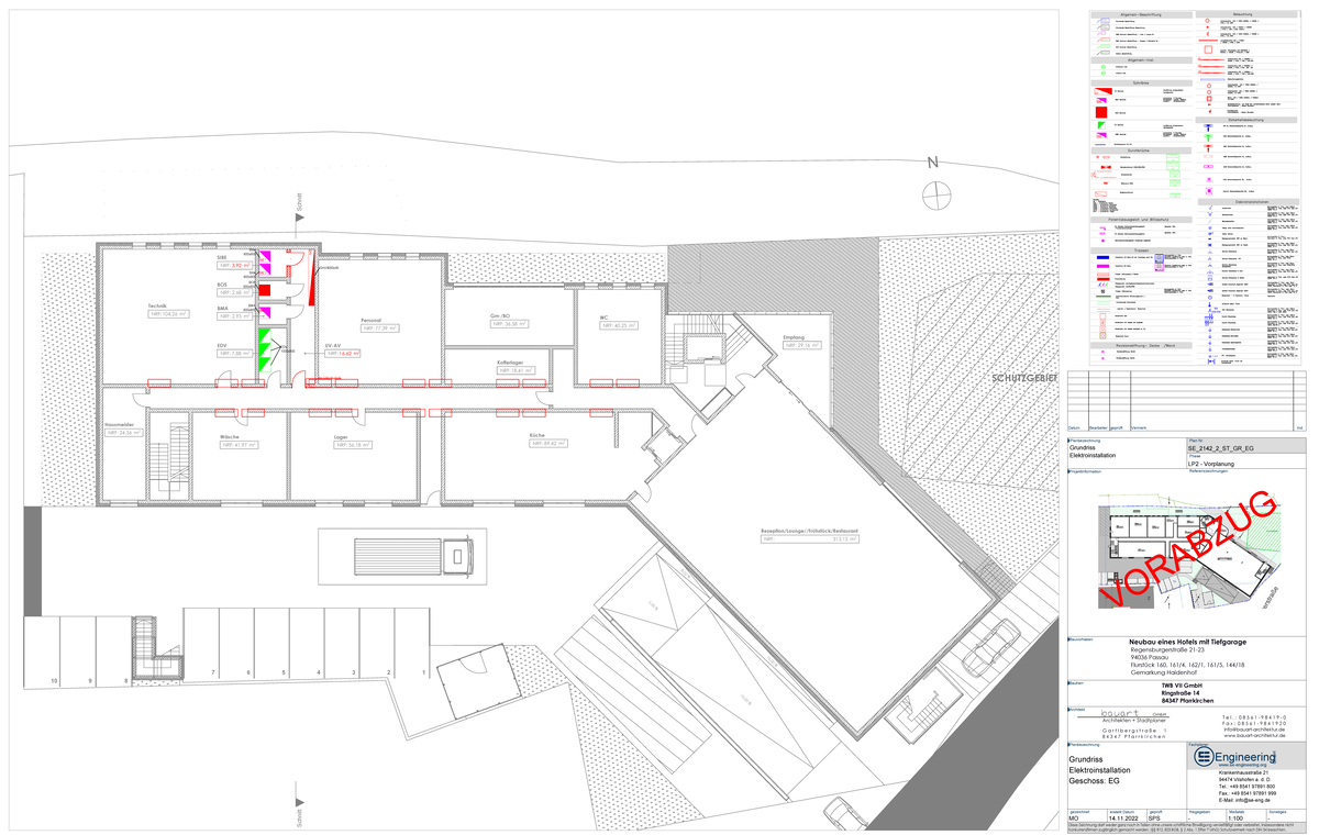 2142 Anordnung der technischen Räume v1 - 104,26 m 2 Technik NRF: 7,88 ...