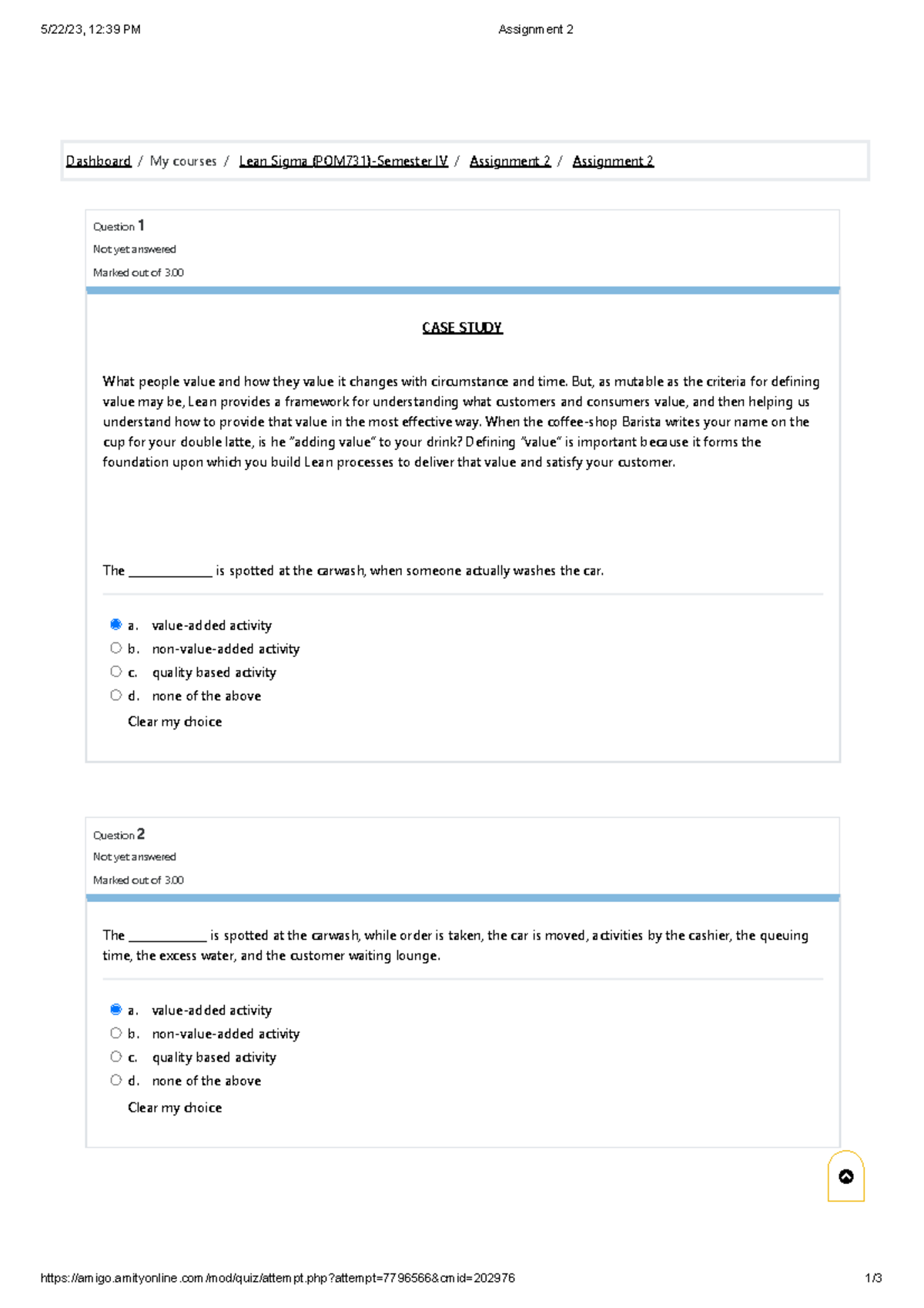 Assignment 2 lean sigma 13 - 5/22/23, 12:39 PM Assignment 2 - Studocu