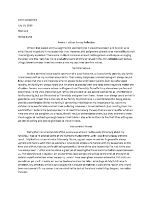 MGT-410-RS-Rokeach Values Survey - Rokeach Values Survey Developed by ...