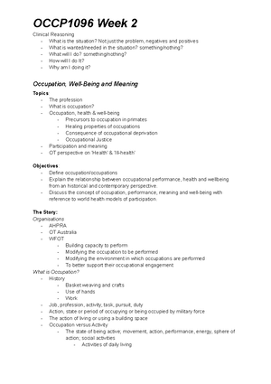 Body Systems - Occupational therapy course notes - Week 1 - Holistic ...