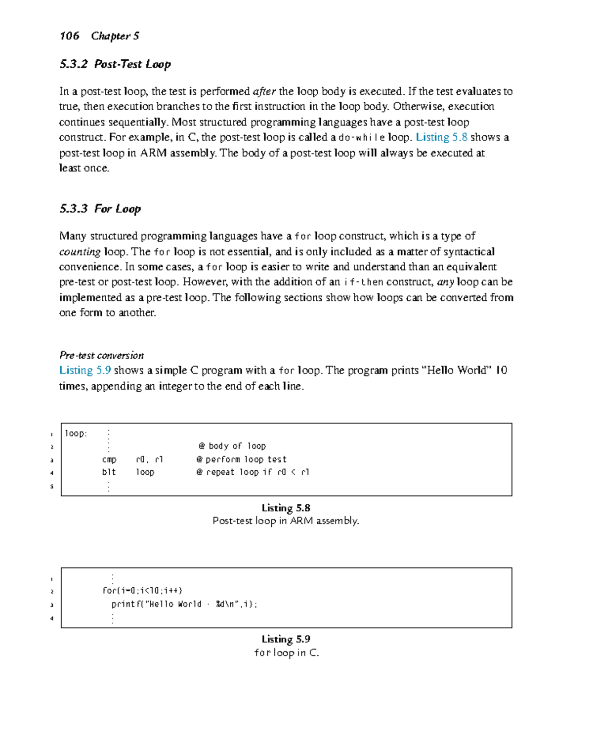 Modern Assembly Language Programming 25 106 Chapter 5 53 Post Test Loop In A Post Test Loop