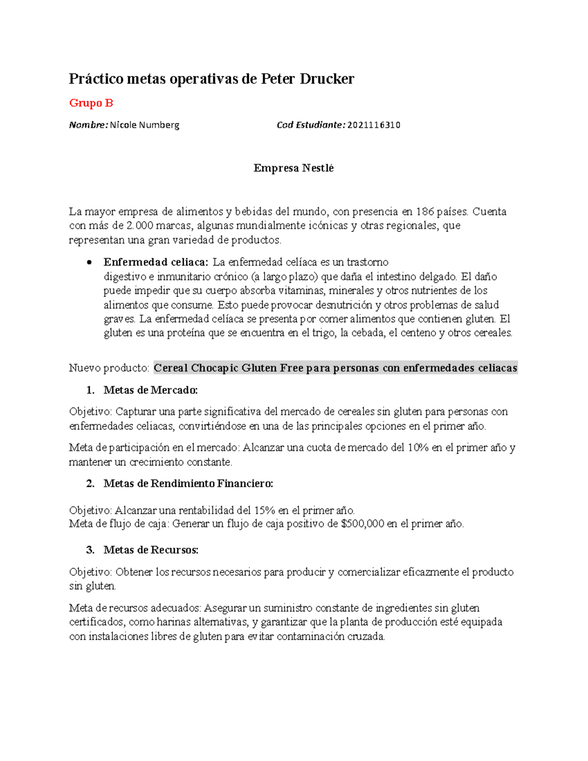 Practico metas operativas Nicole Numberg Grupo B - Práctico metas ...