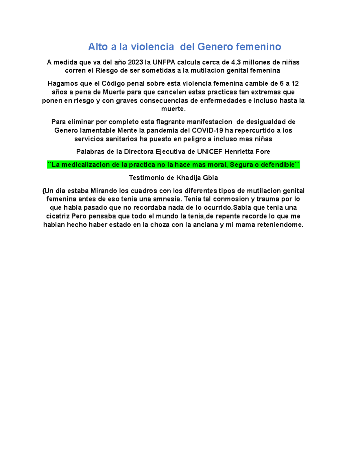 Document 2 - DERECHOS HUMANOS - Alto a la violencia del Genero femenino ...