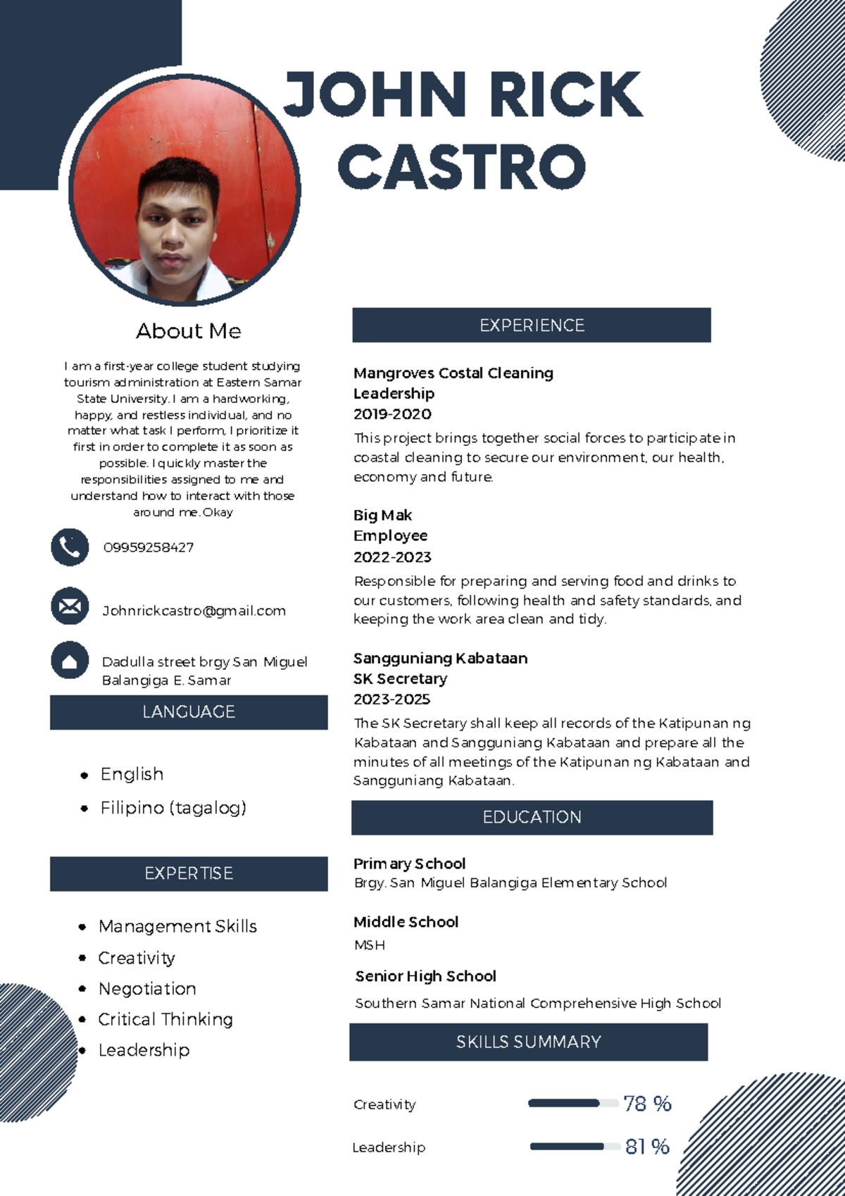 Blue professional modern CV resume 20231220 131946 0000 - JOHN RICK ...